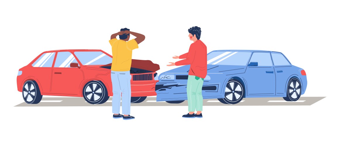 Road traffic accident scene Royalty Free Vector Image