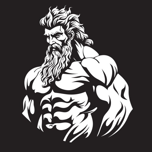 Zeus sculpt logo design with thunder god olympus Vector Image