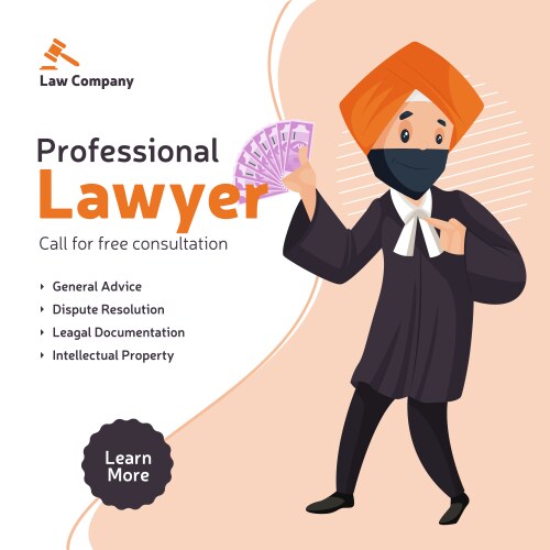 Experienced lawyers banner design template Vector Image
