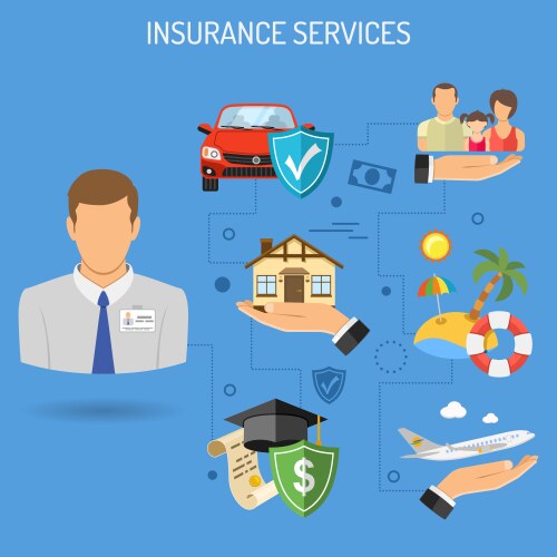 Insurance services banner Royalty Free Vector Image