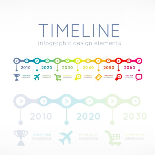 Infographic 12 months timeline with modern icons Vector Image