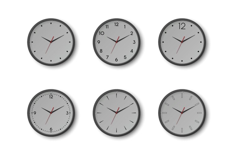 Wall office clock Royalty Free Vector Image - VectorStock