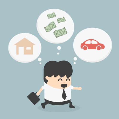 Businessman dream at coffee break cartoon Vector Image Businessman dream at coffee break cartoon Vector Image