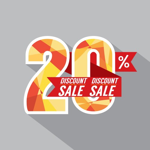 Sale 20 discount promo poster with red brush Vector Image