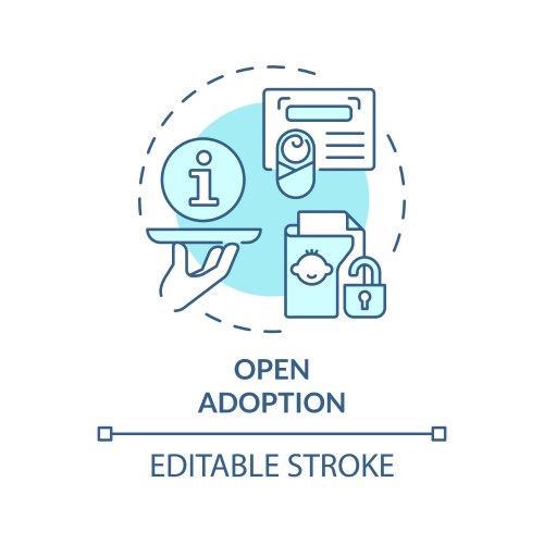 Adoption blue and yellow brochure template Vector Image