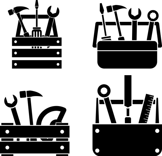 Toolbox logo templates Royalty Free Vector Image