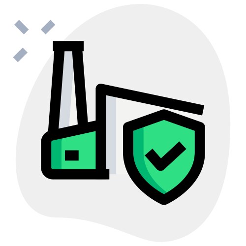 Factory built with the right safety precautions Vector Image