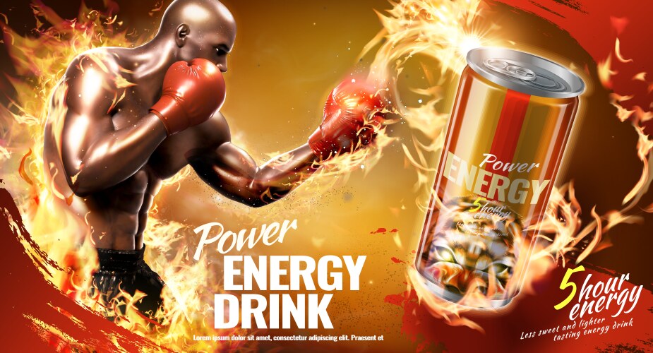 Power energy drink ads Royalty Free Vector Image