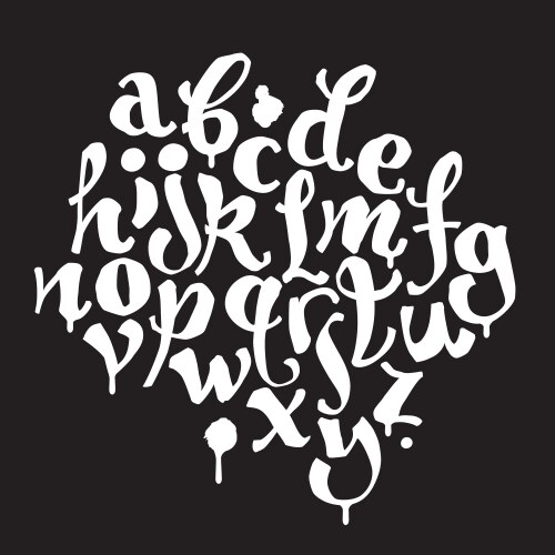 Hand lettering graffiti font with decorations Vector Image