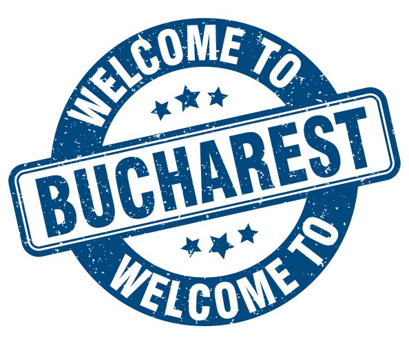 Welcome to bucharest stamp round sign Royalty Free Vector