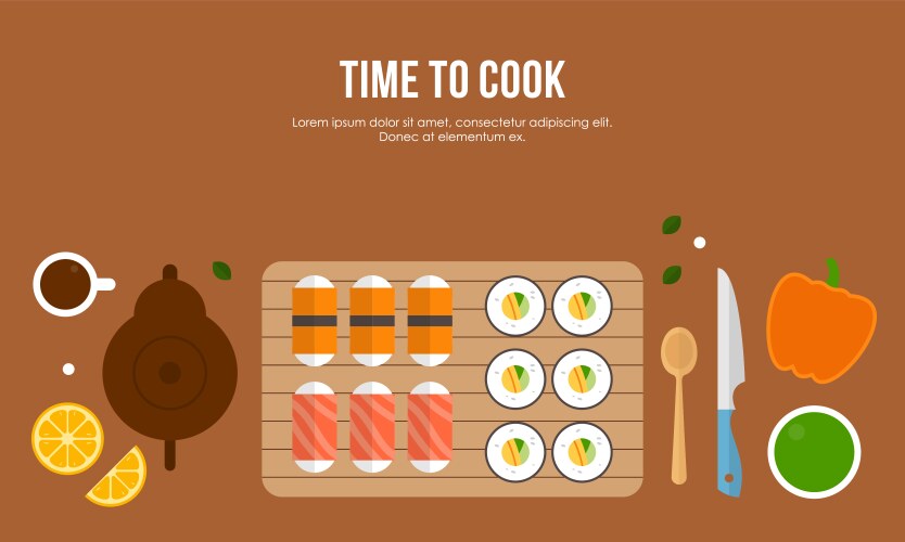 Dining table with dishes in top view Royalty Free Vector