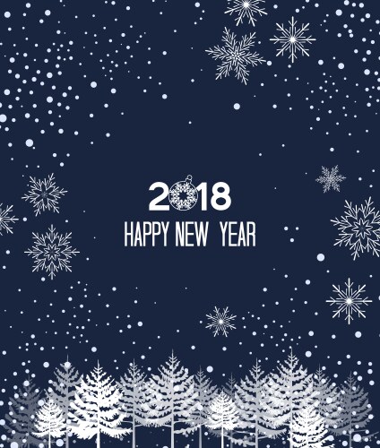 Vintage postcard with christmas trees snow Vector Image