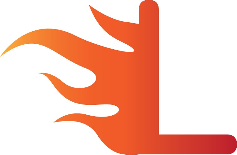 L letter fire symbol Royalty Free Vector Image