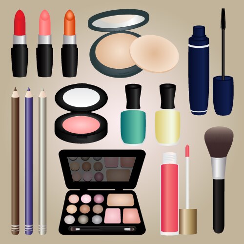 Cosmetic make up kit Royalty Free Vector Image