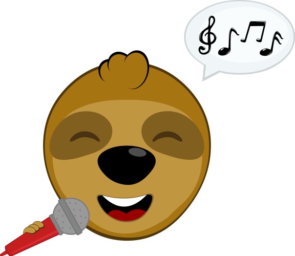 Sloth head hypnotized eyes Royalty Free Vector Image