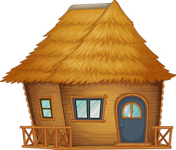 Cartoon hut on a white background Royalty Free Vector Image