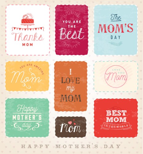 Best mom design elements and badges Royalty Free Vector