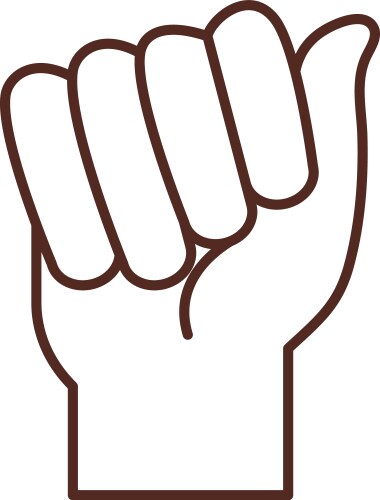 Sign language hand gesture indicating w letter Vector Image