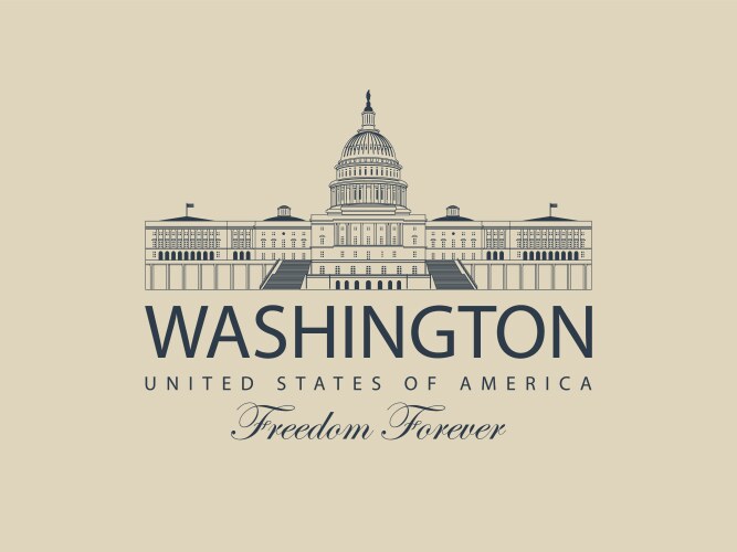 Usa capitol in washington dc Royalty Free Vector Image