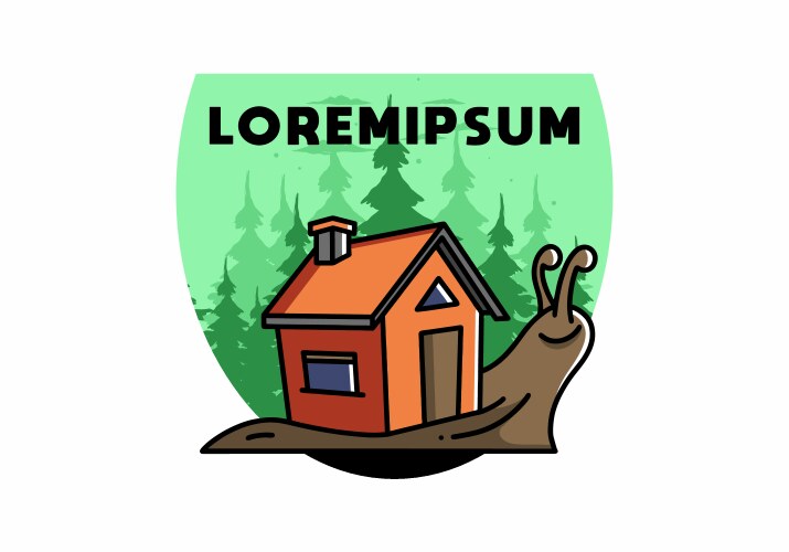 Walking snail and house design Royalty Free Vector Image