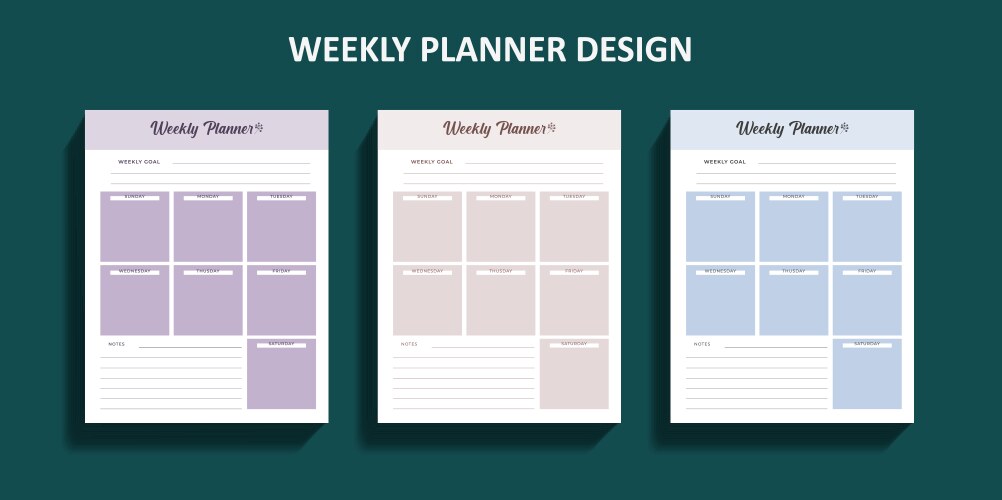Weekly planner template with modern design Vector Image
