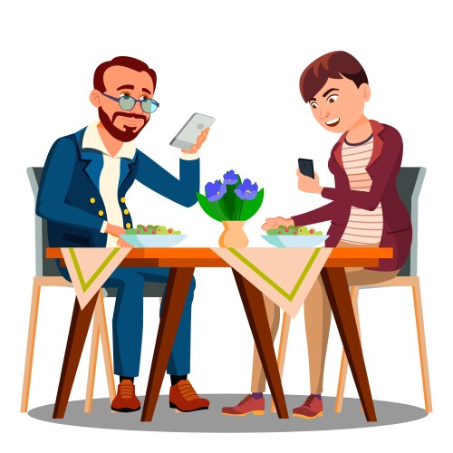 Friends cafe friendly people eat drink lunch Vector Image