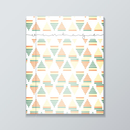 Magazine cover with geometric patterns page Vector Image