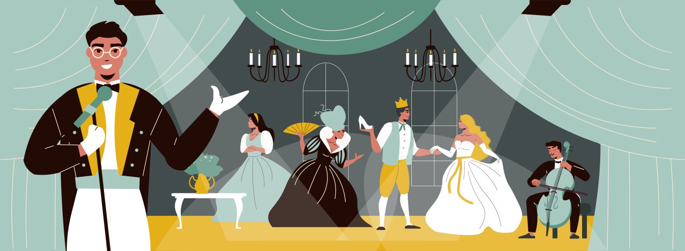 Concert stage with drums scene Royalty Free Vector Image