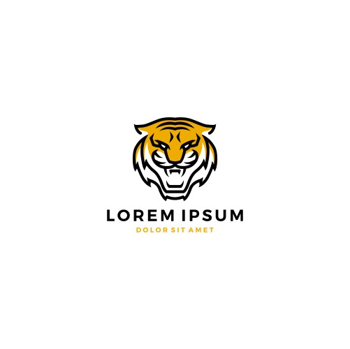 Tiger roaring logo sign emblem Royalty Free Vector Image