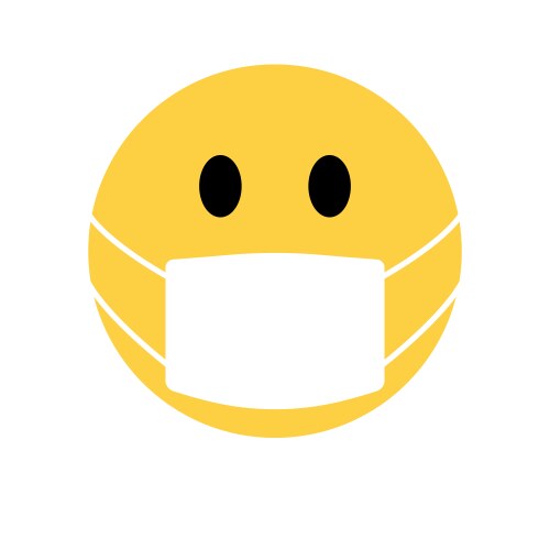 Smile emoji wearing face mask coronavirus Vector Image