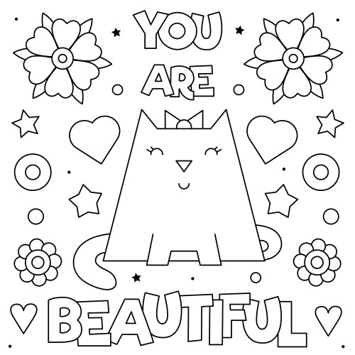 You are so loved coloring page Royalty Free Vector Image