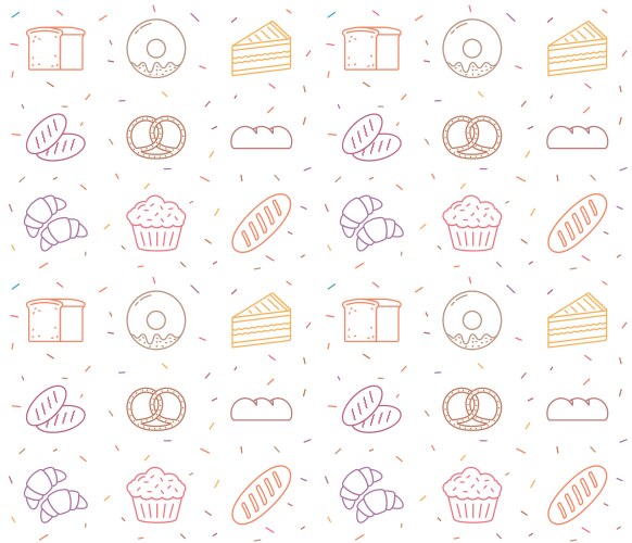 Bakery retro background with hand drawn Royalty Free Vector