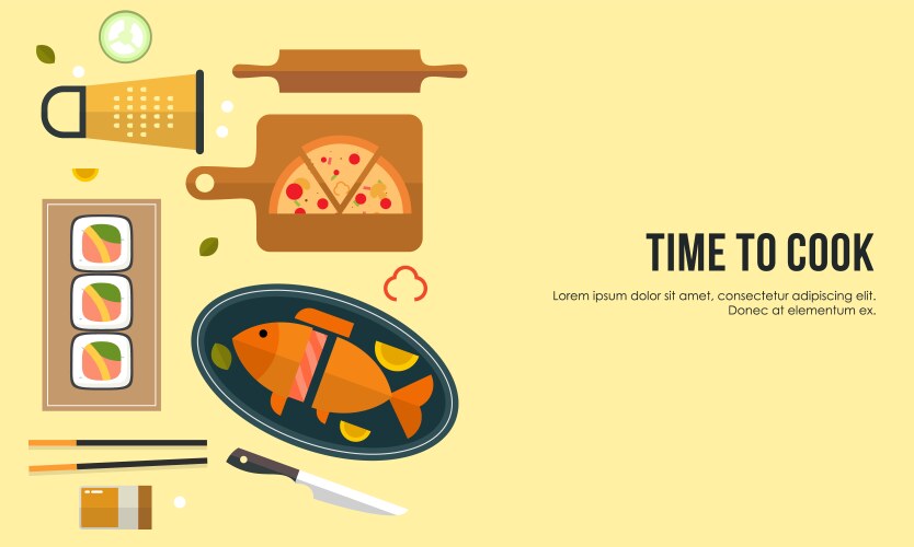 Dining table with dishes in top view Royalty Free Vector