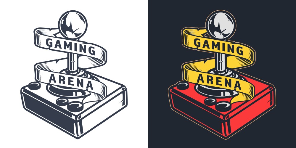 Gaming arena vintage style poster Royalty Free Vector Image