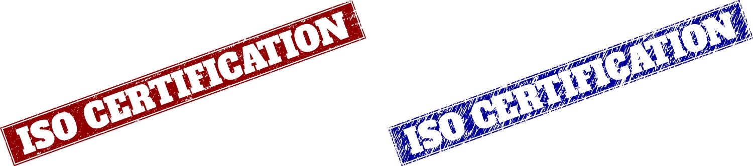 Iso quality blue and red rounded rectangle Vector Image