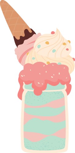 Milk shake and ice cream Royalty Free Vector Image
