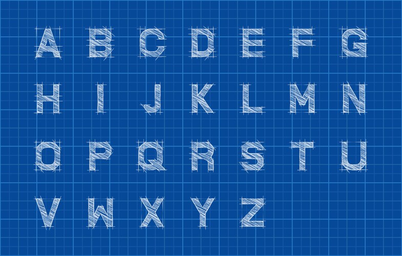 Blue square grid blueprint Royalty Free Vector Image