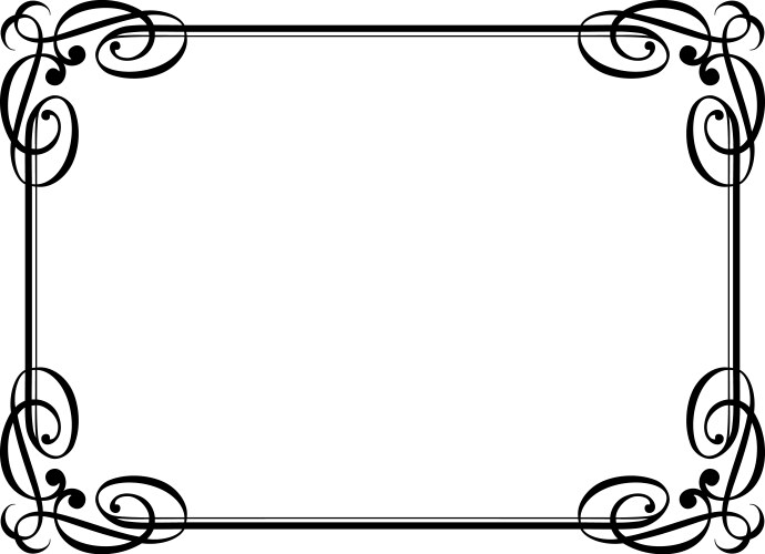 Black calligraphy ornamental decorative frame Vector Image