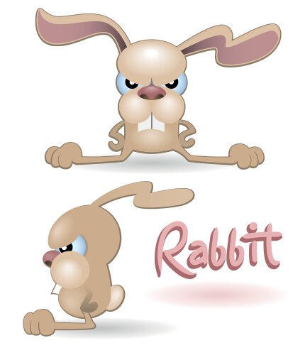 Cute rabbit cartoon Royalty Free Vector Image - VectorStock