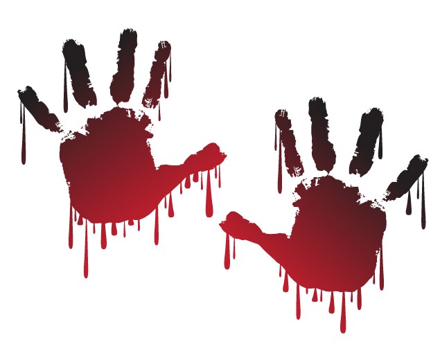 Bloody handprint horror dirty scary blood Vector Image