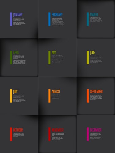 Infographic full year timeline template made from Vector Image