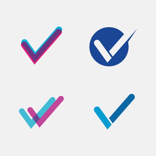 Checklist check mark logo or icon tick symbol Vector Image