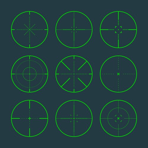 Optical sight isometric blueprints Royalty Free Vector Image