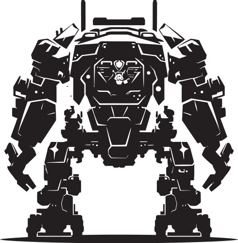 Mechanical enforcer war logo design combat Vector Image