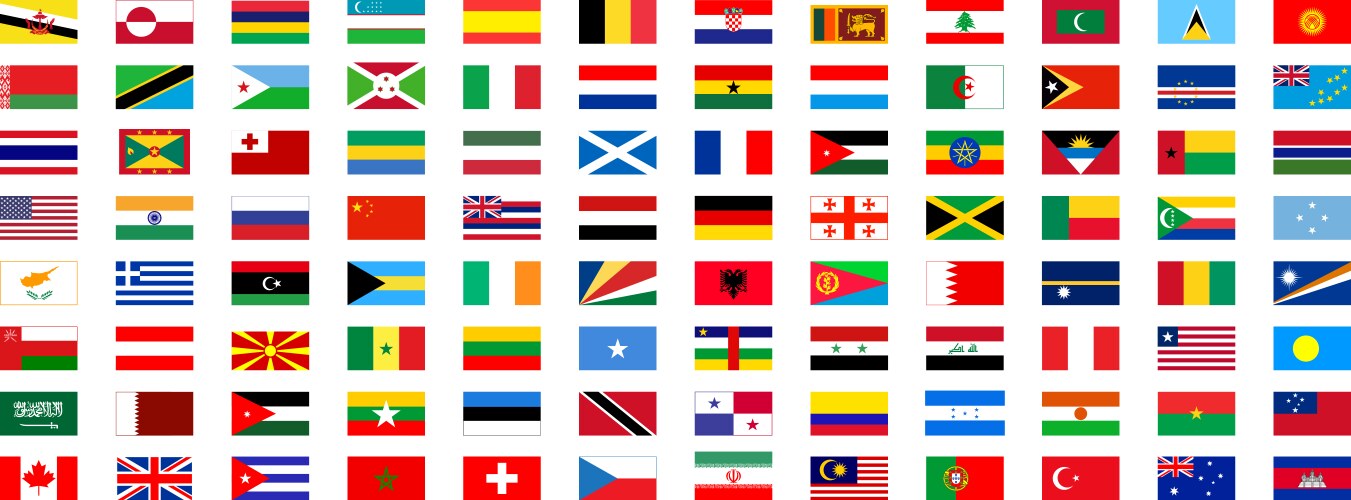 All official national flags of the world roll up Vector Image