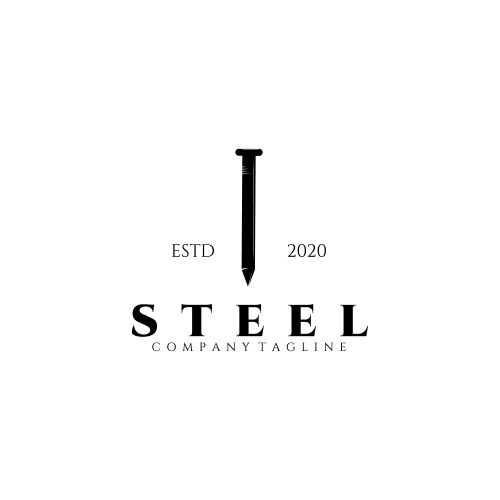 Steel nails logo vintage template design – Royalty-Free Vector ...