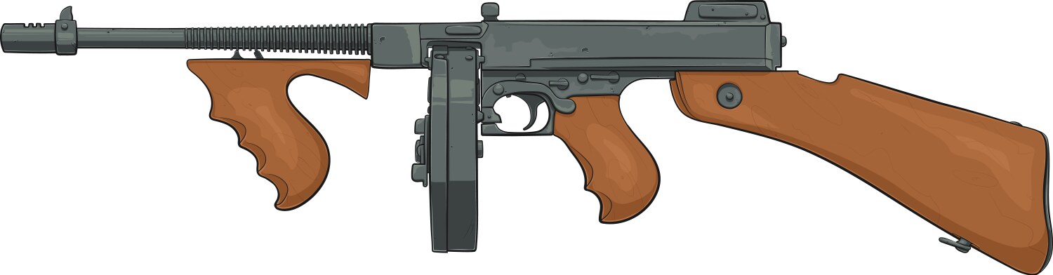 Submachine Gun Royalty Free Vector Image - VectorStock
