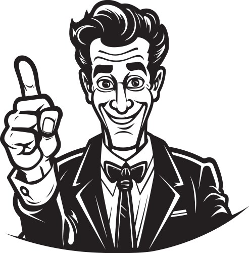 Symbolic interaction cartoon emblem expressive Vector Image