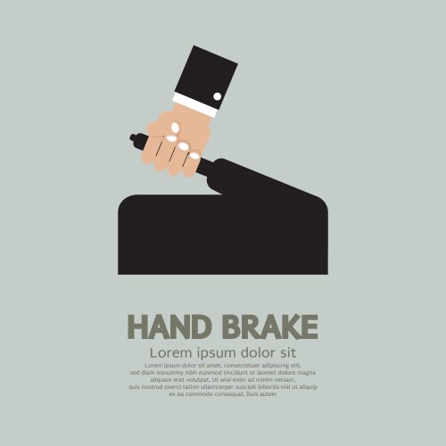 Hand presses and releases handbrake automobile Vector Image