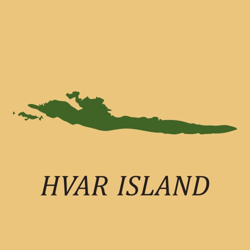 Hvar island area map Royalty Free Vector Image